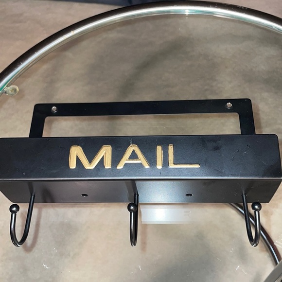 Storage & Organization | Metal Mail Holder With 3 Hook Rack | Poshmark